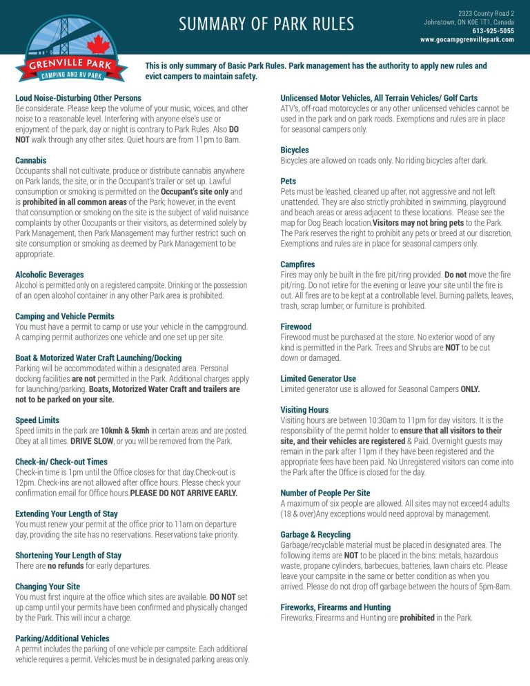 Rules Regulations Campground RV Rules rules-regulations-campground-rv-rules